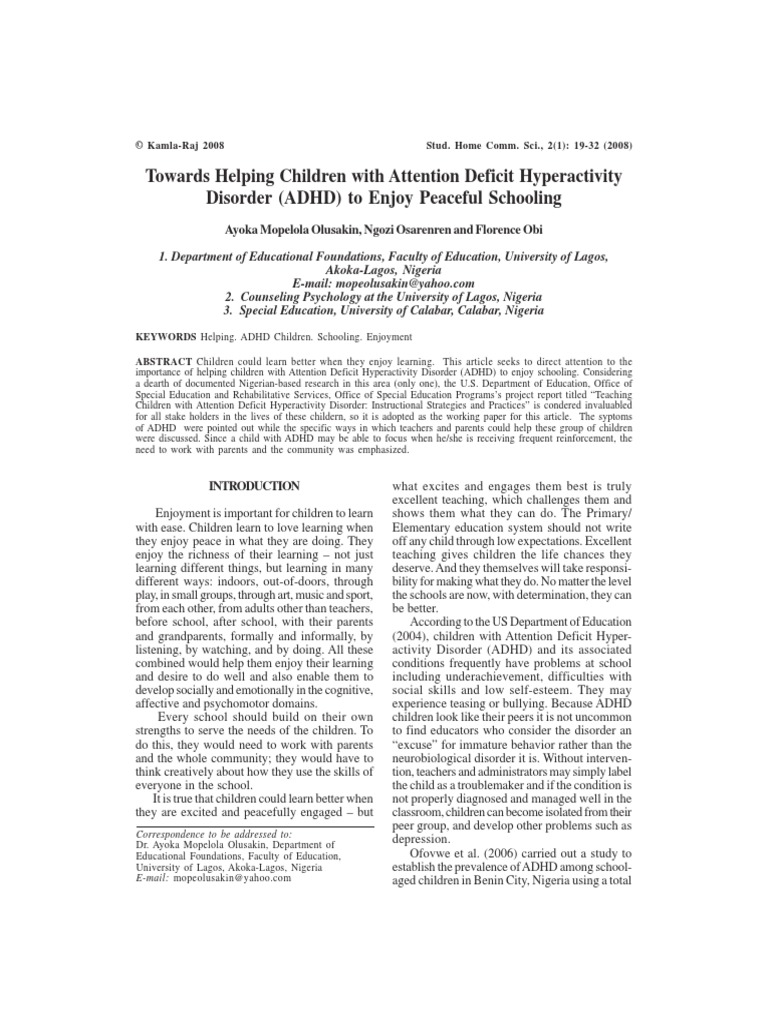 Adhd PDF | PDF | Attention Deficit Hyperactivity Disorder | Individualized Education Program