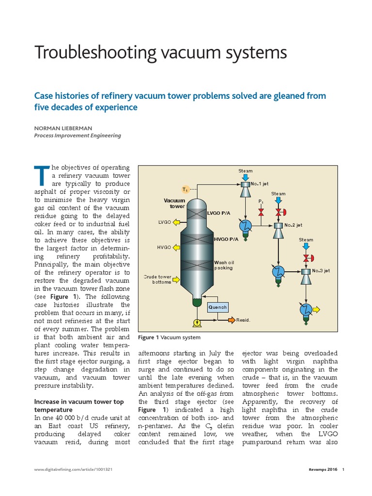 Troubleshooting Vacuum Systems | PDF | Vacuum | Oil Refinery