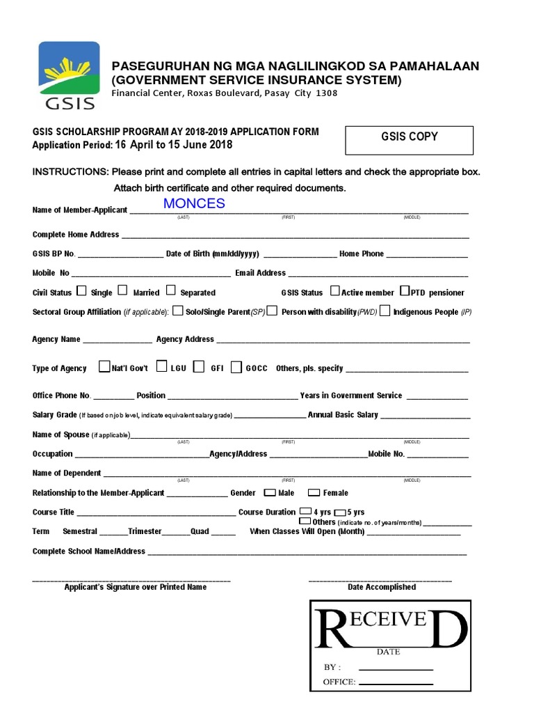 2018 GSP Application Form | PDF | Government | Social Institutions