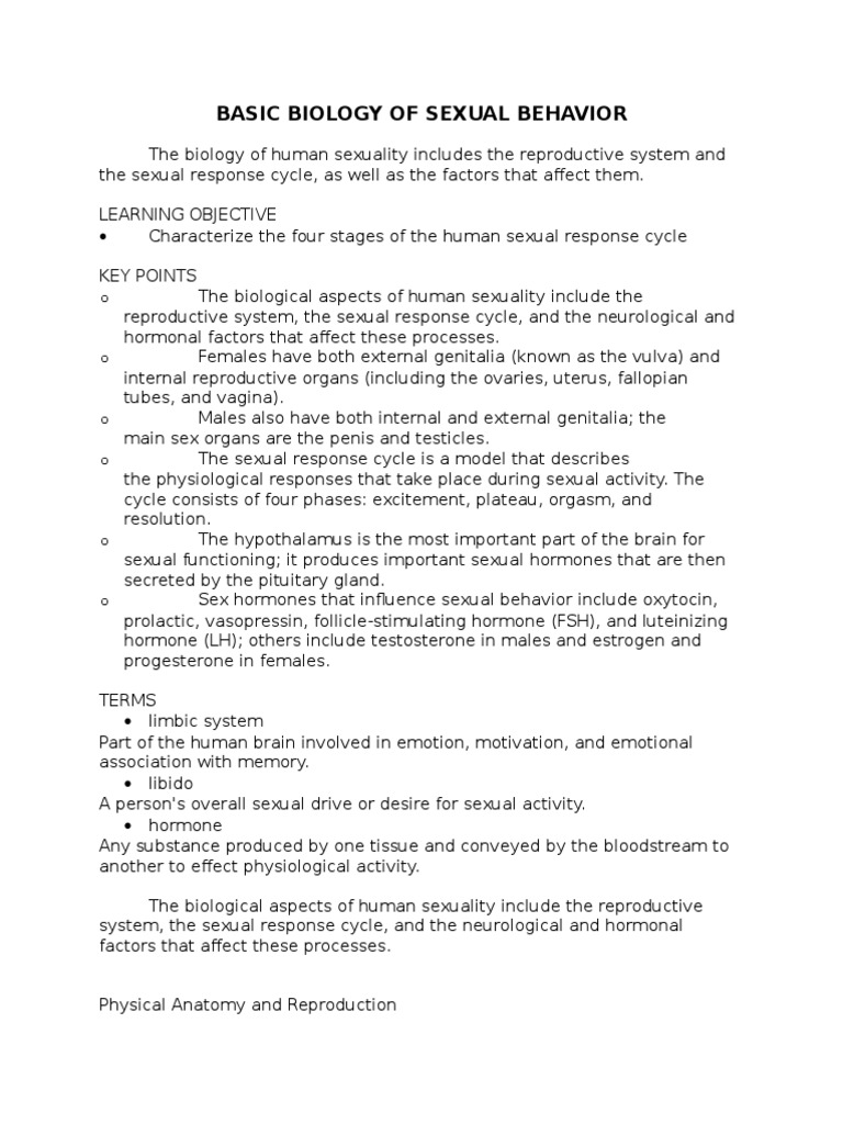 Basic Biology Of Sexual Behavior Pdf Human Sexuality Sexual Intercourse