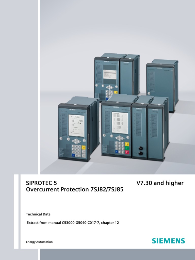 TechDaten Man 7SJ85 V0730 EnUS | PDF | Power Supply | Relay
