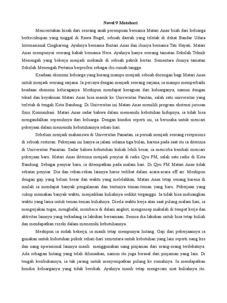 Novel 9 Matahari | PDF