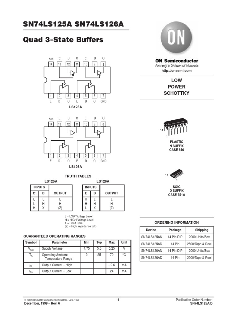 74LS125 PDF | PDF | Electronics | Electromagnetism