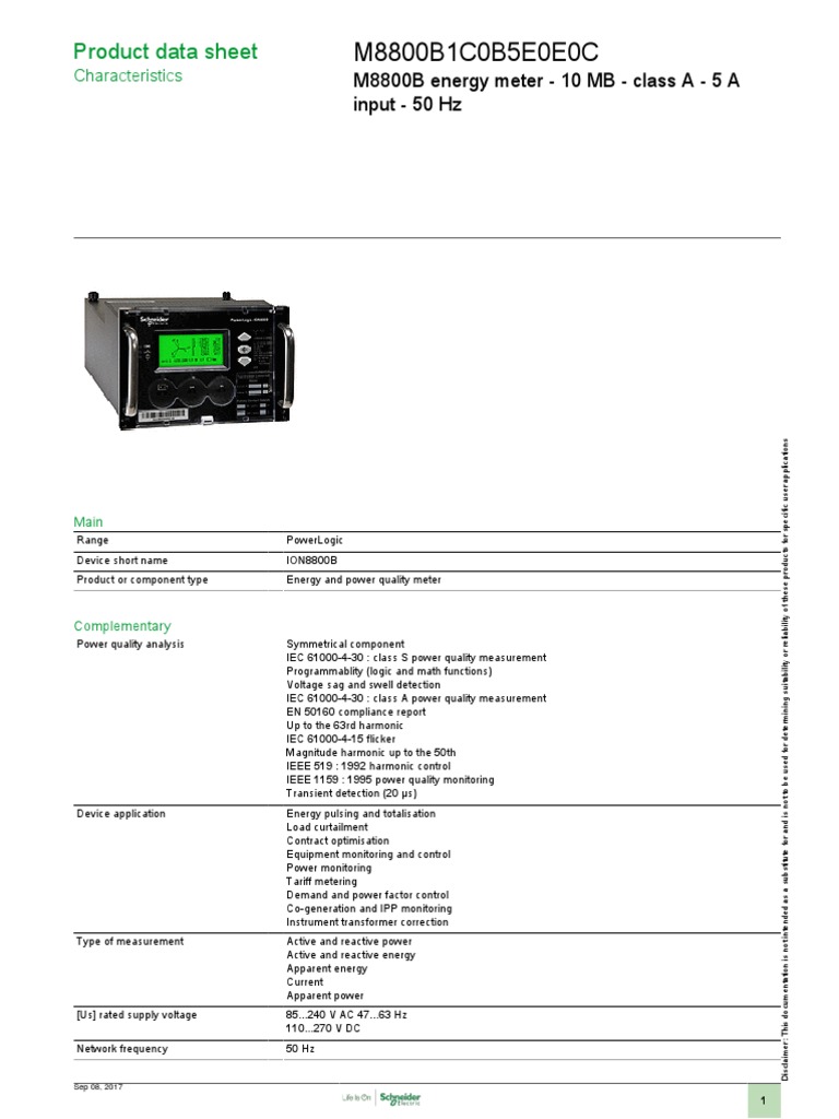 PowerLogic ION8800 - M8800B1C0B5E0E0C | PDF | Electrical Engineering ...