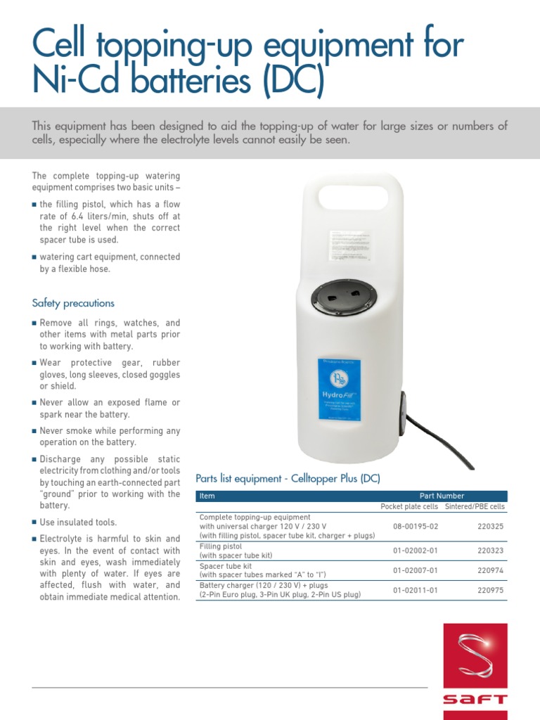 Cell topping equipment for Ni-Cd batteries (DC | PDF | Battery ...