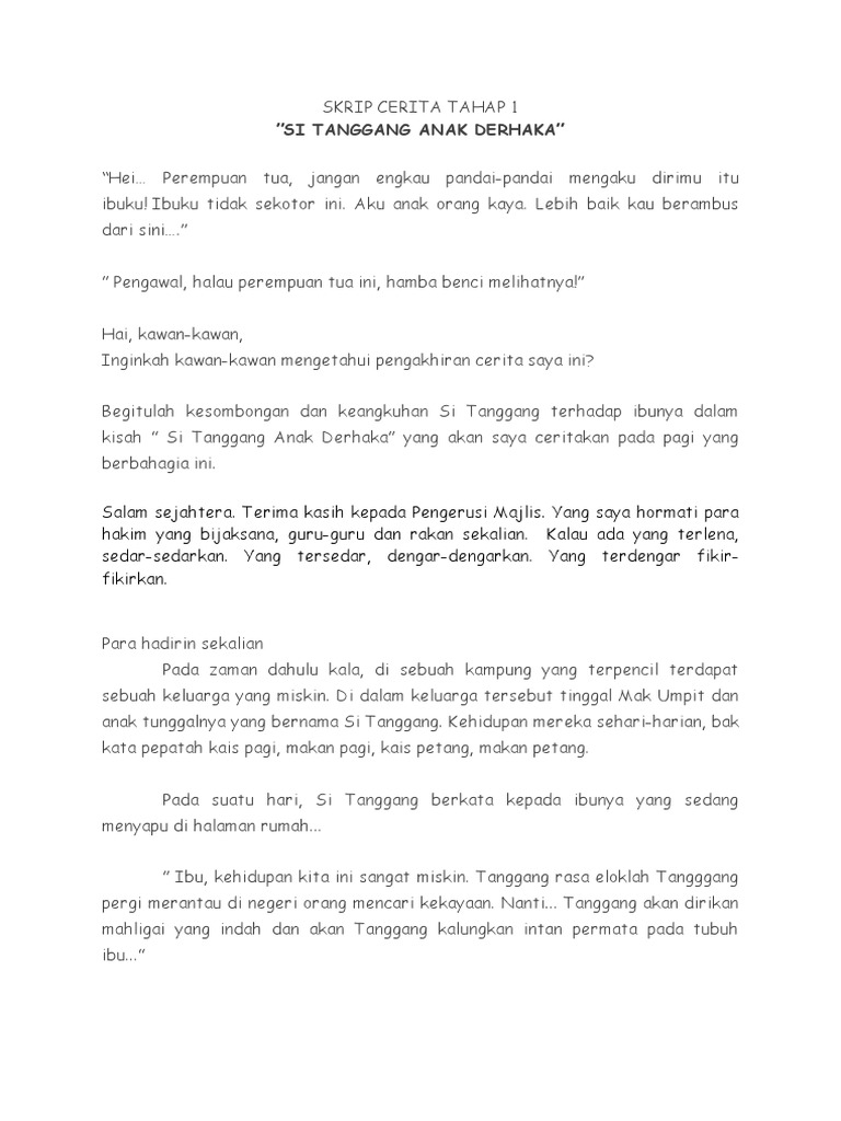 Skrip Cerita Tahap 1