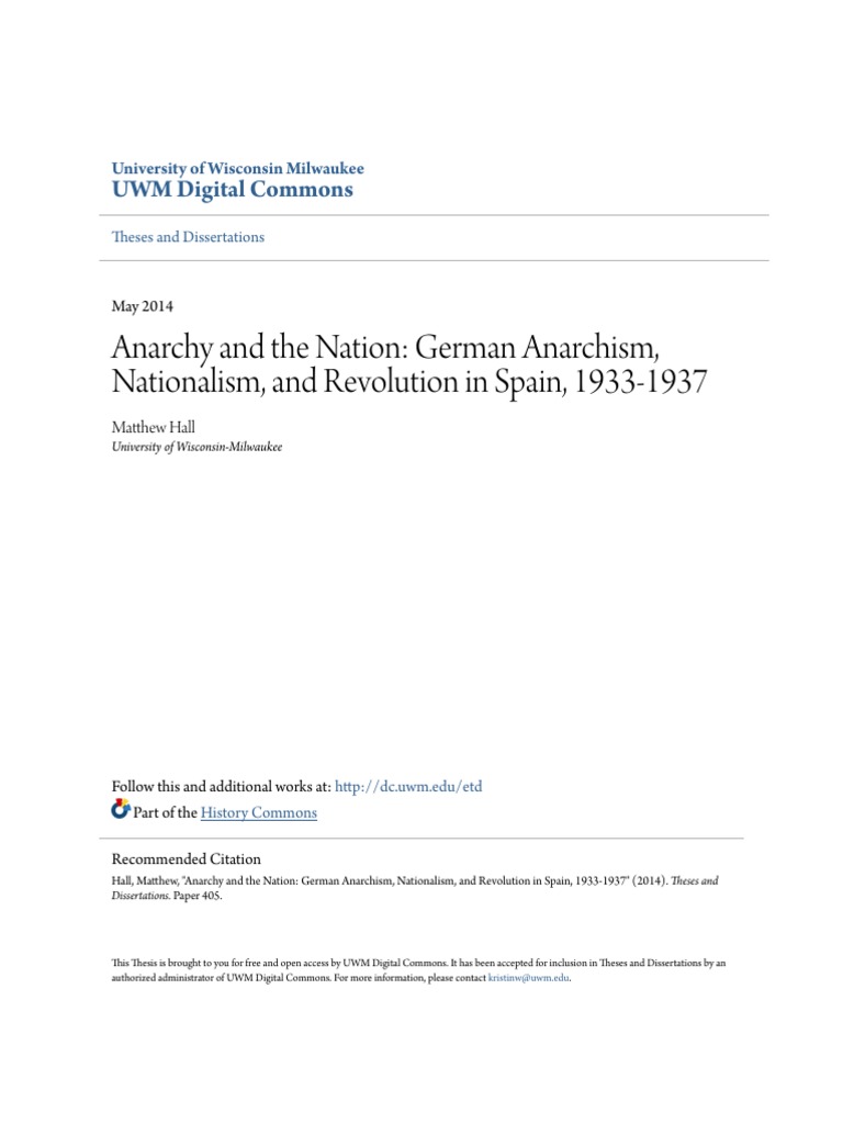 Anarchy and The Nation - German Anarchism Nationalism and Revolu | PDF ...