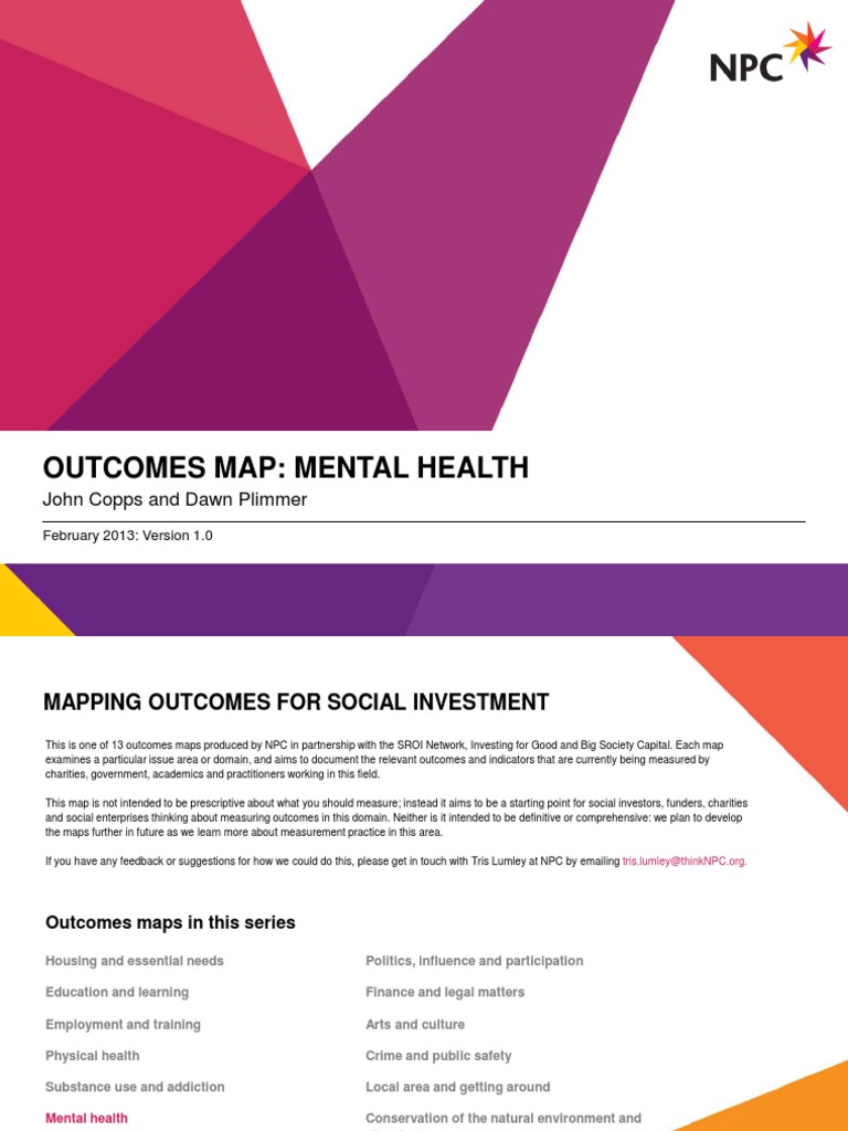Outcomes Map Mental Health | PDF | Mental Disorder | Clinical Trial