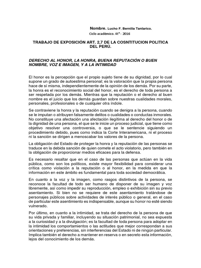 Derecho A La Intimidad Personal y Familiar | PDF | Justicia | Crimen y ...