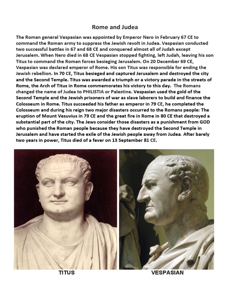 Rome and Judea | PDF | Titus | Vespasian