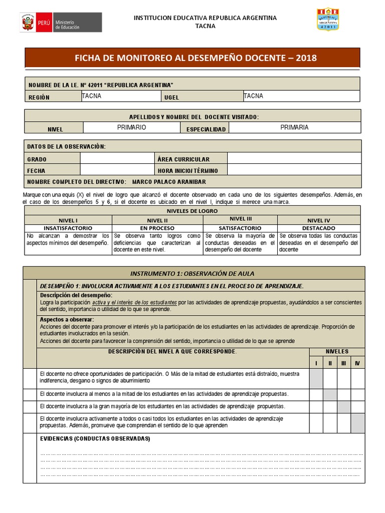 Ficha de Monitoreo | PDF | Creatividad | Evaluación