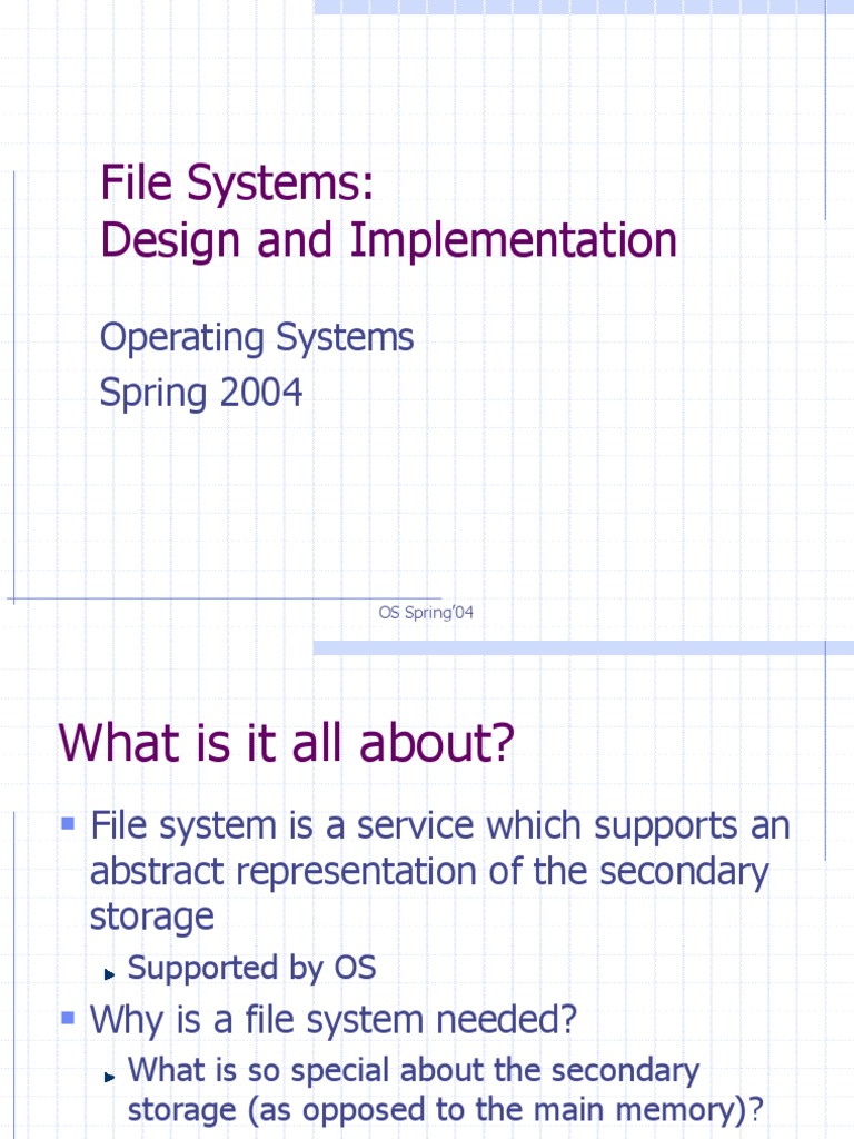 File Systems: Design and Implementation | PDF | Computer Data Storage ...