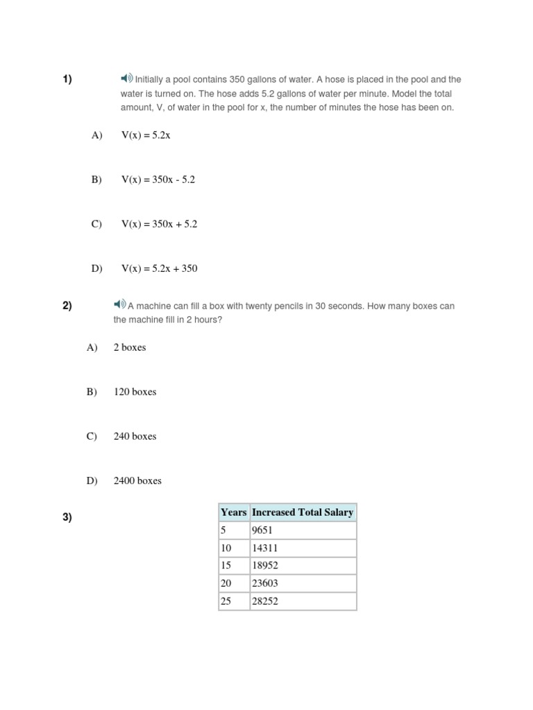 Math Sample Test | Download Free PDF | Elementary Mathematics ...