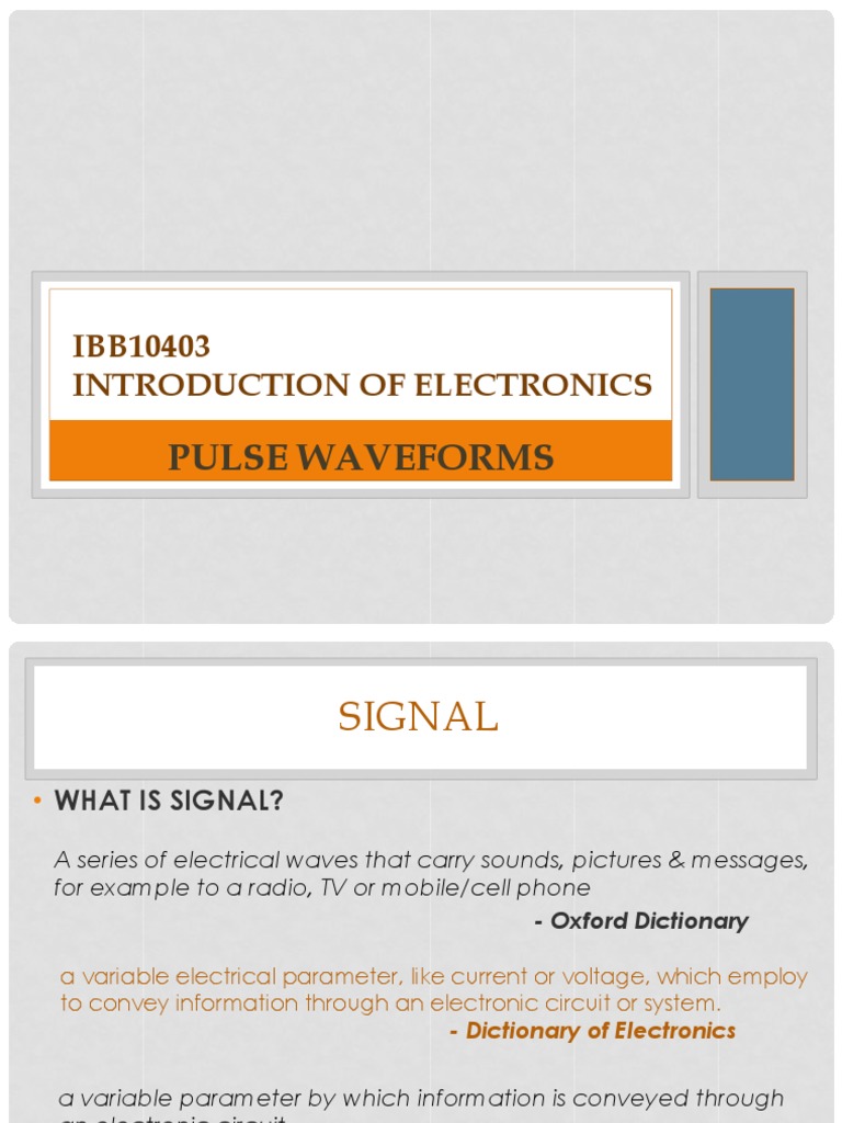 Pulse Waveforms: IBB10403 Introduction of Electronics | PDF | Amplitude ...