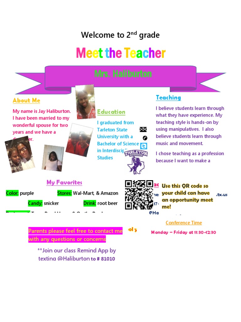 Meet Mrs. Haliburton: 2nd Grade Teacher | PDF