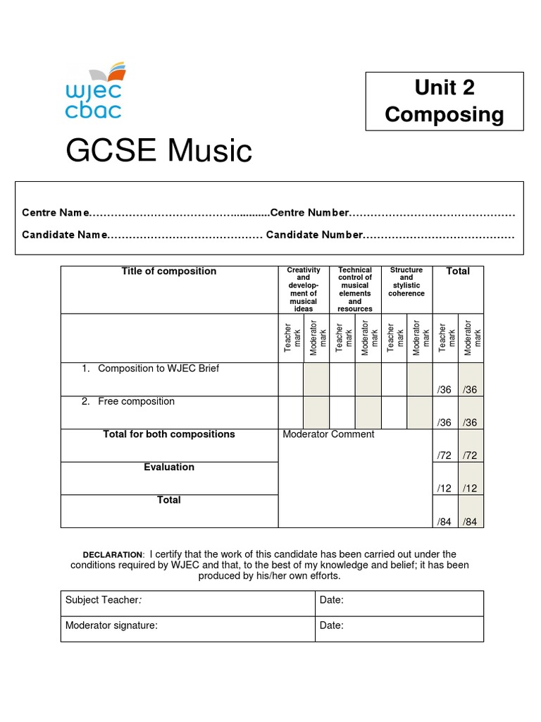 GCSE Music: Unit 2 Composing | PDF | Behavior Modification | Change
