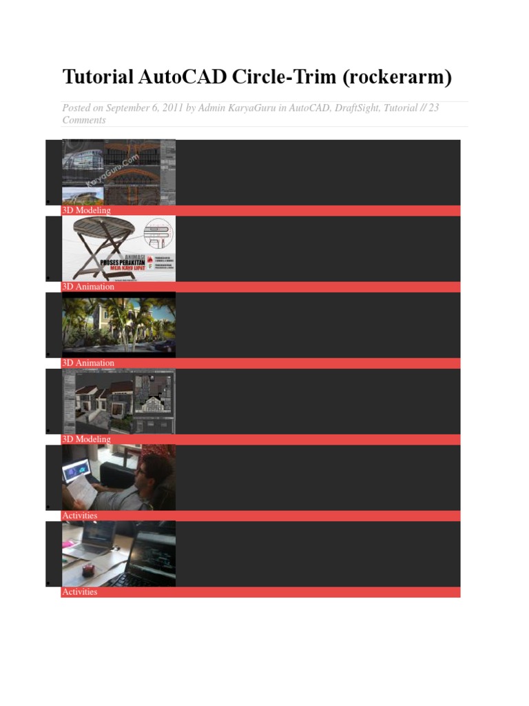 Tutorial Menggambar Rocker Arm 2D | PDF | Metode & Bahan Ajar ...