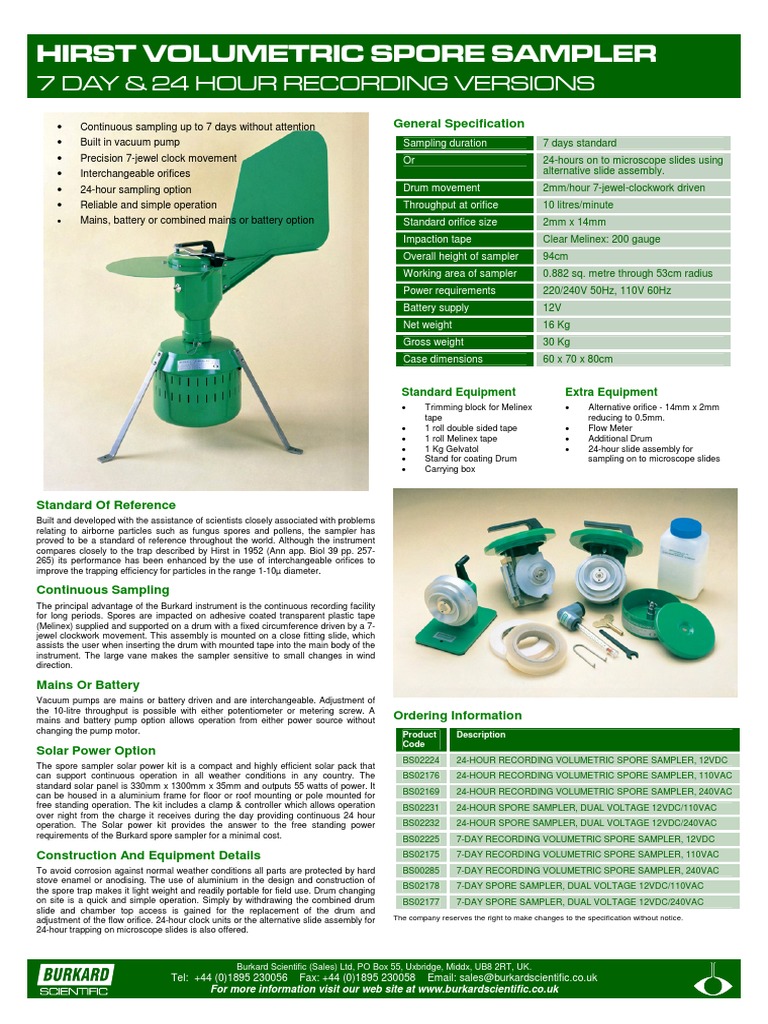 Hirst Spore Sampler | PDF | Mains Electricity | Solar Power