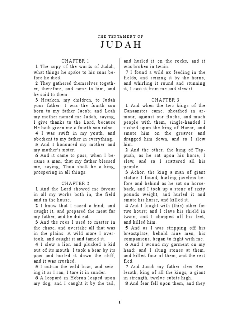 The Testament of Judah | PDF | Jacob | Religious Belief And Doctrine