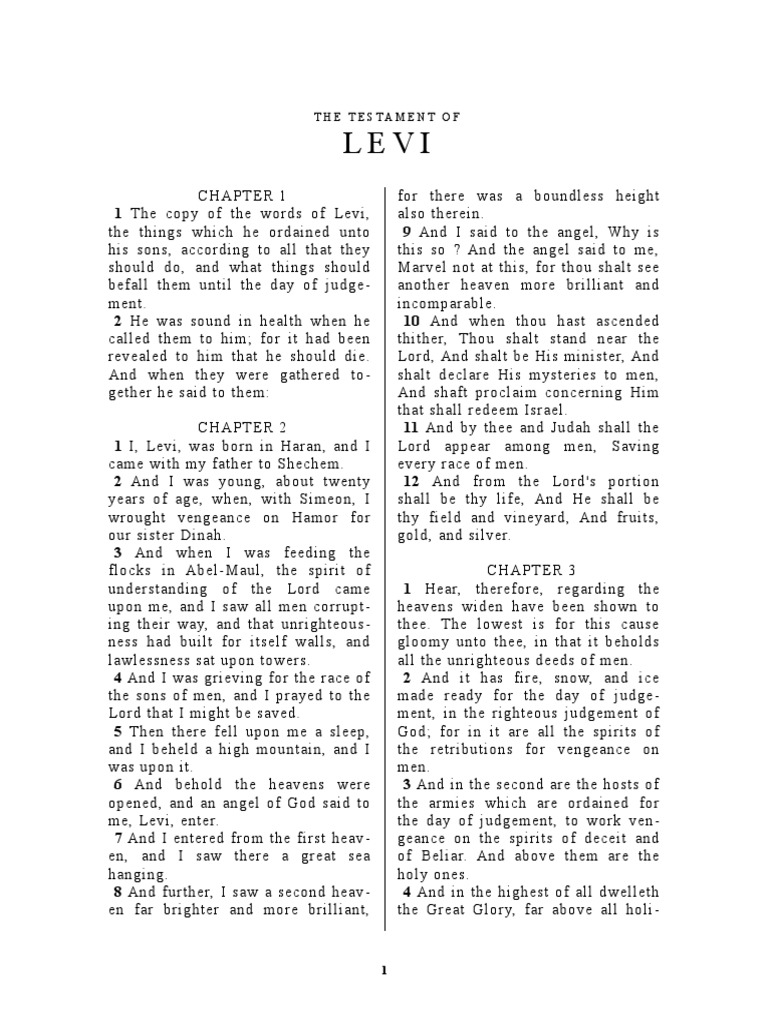 Testament of Levi: Chapter Insights | PDF | Jacob | Torah