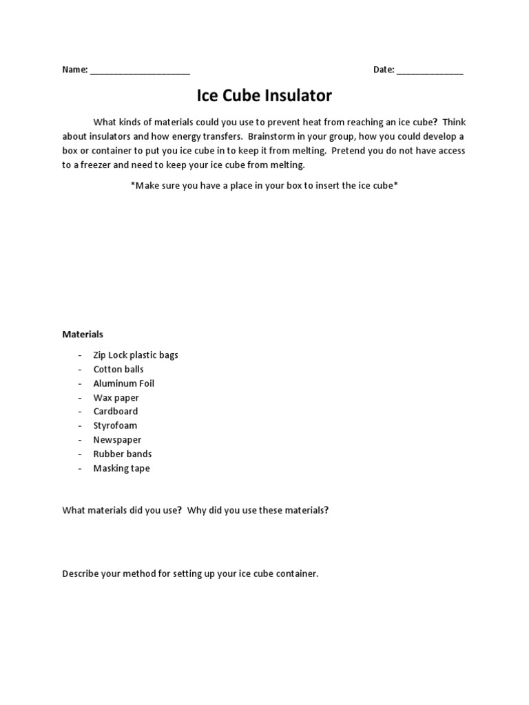Ice Cube Insulators | PDF