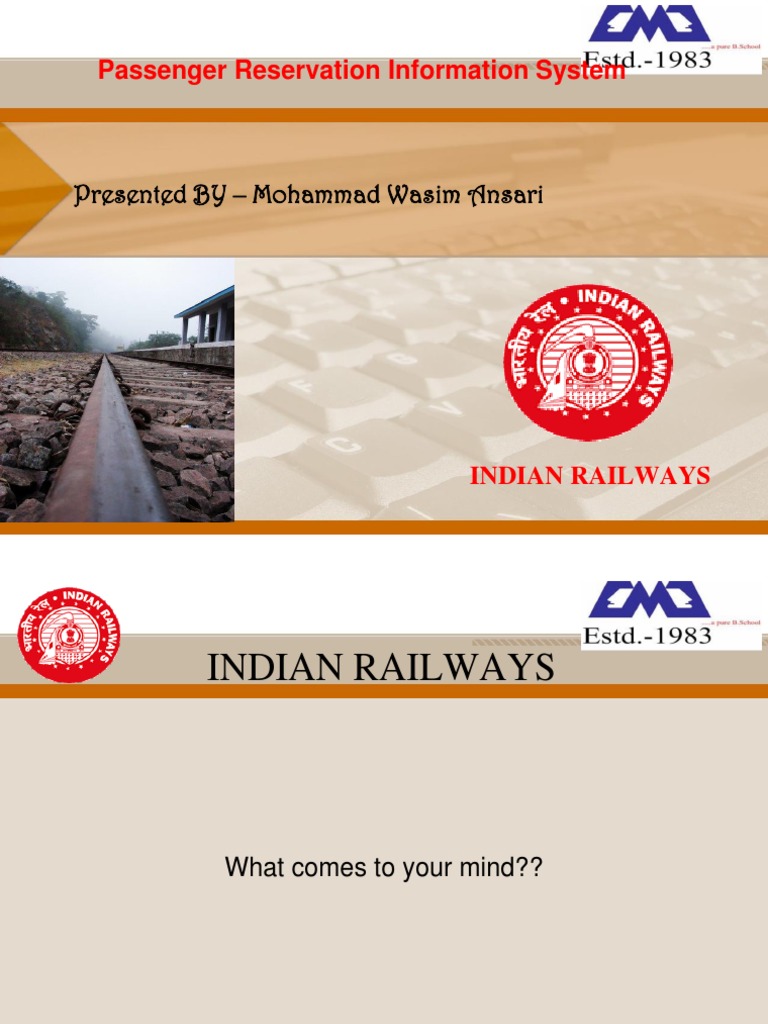 Indian Railways Management Information System | PDF | Rail Transport ...