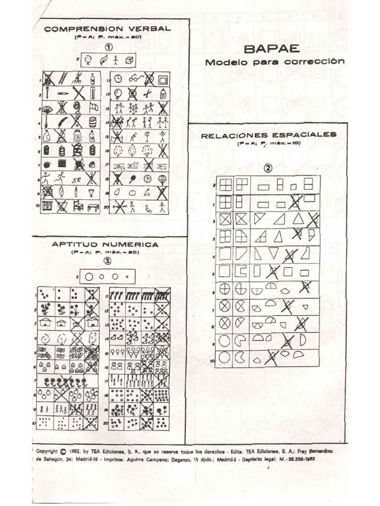 Modelo Corrección Batería (BAPAE) (Niveles 1 y 2) PDF | PDF
