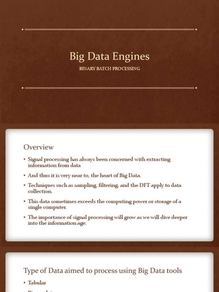 Big Data Engines: Binary Batch Processing | PDF | Apache Hadoop | Map ...