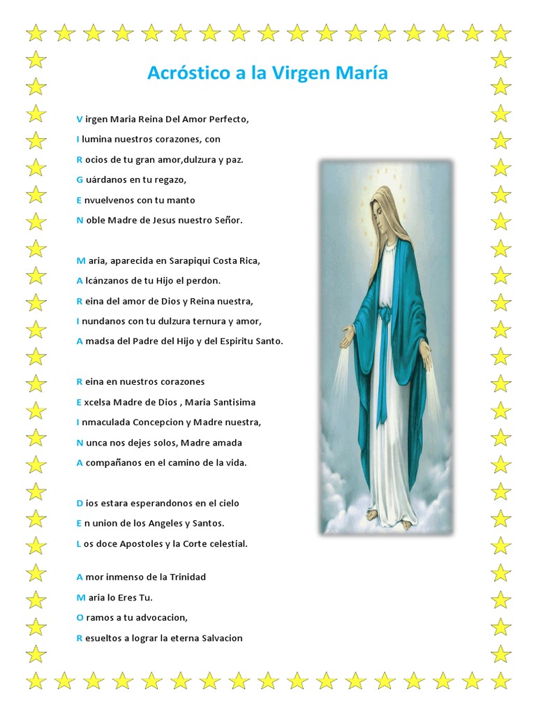 Acróstico A La Virgen María