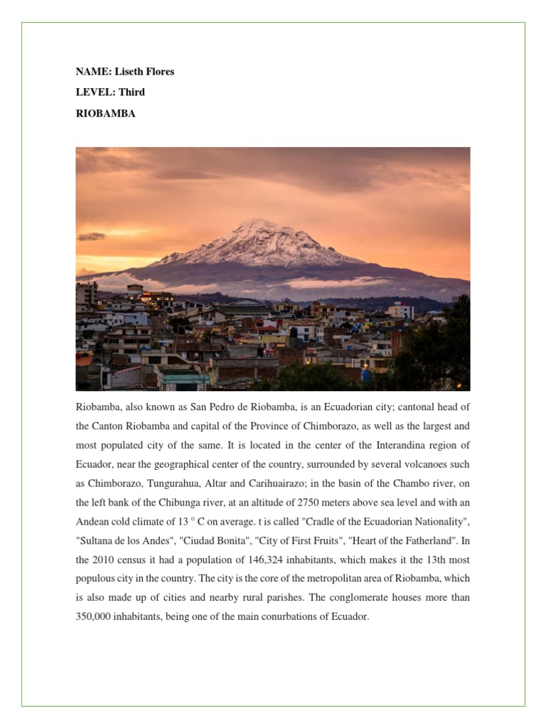 NAME: Liseth Flores LEVEL: Third Riobamba | PDF