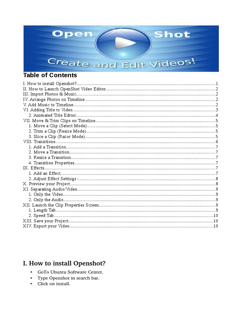 Openshot Video Editor Manual | PDF | Icon (Computing) | System Software