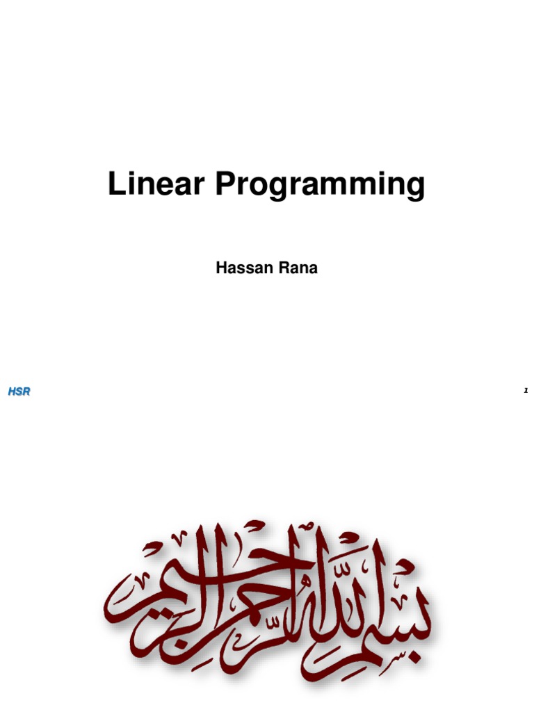 Linear Programming Model Formulation and Solution | PDF | Linear ...