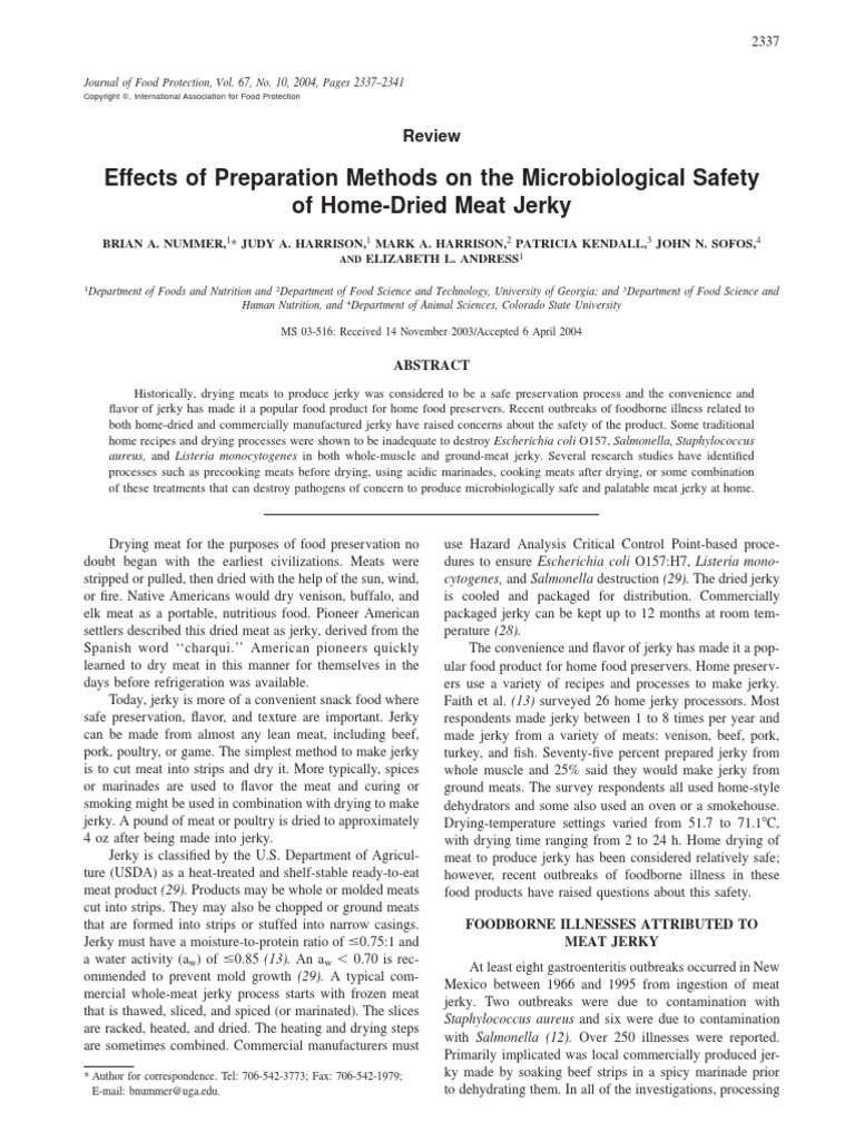 2004 Journal of Food Protection, 67, 10, 2337-2341 Effects of ...