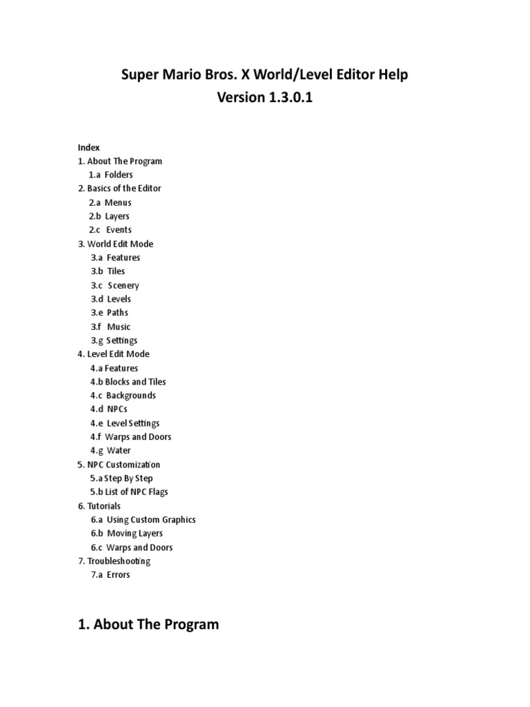 Smbx World Level Editor Help Guide Pdf Computer File Leisure