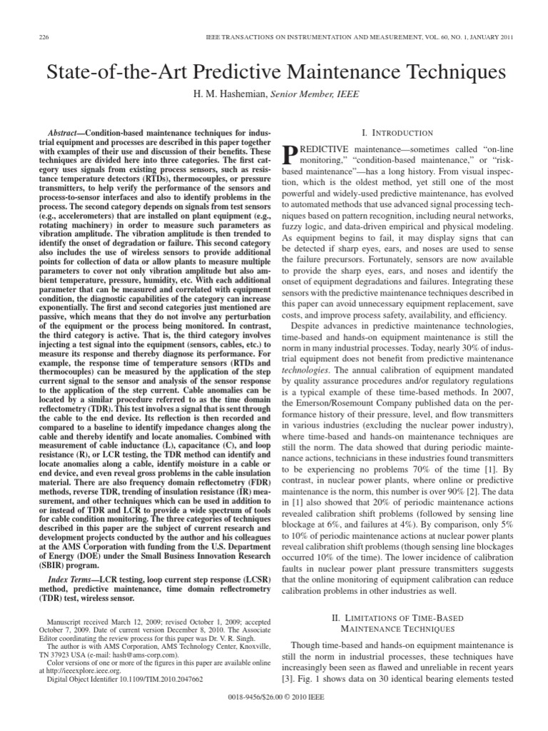 State of The Art Predictive Maintenance Techniques | PDF | Sensor | Electrical Engineering