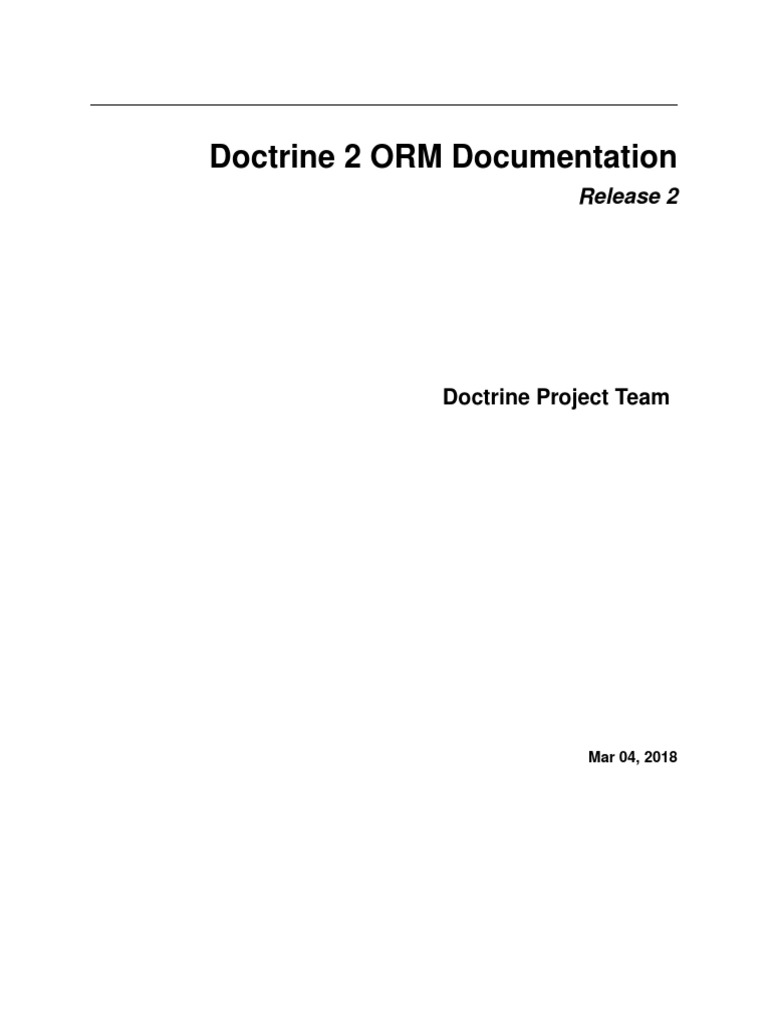 Doctrine Orm | Download Free PDF | Object Relational Mapping | Databases Doctrine Orm | Download Free PDF | Object Relational Mapping | Databases