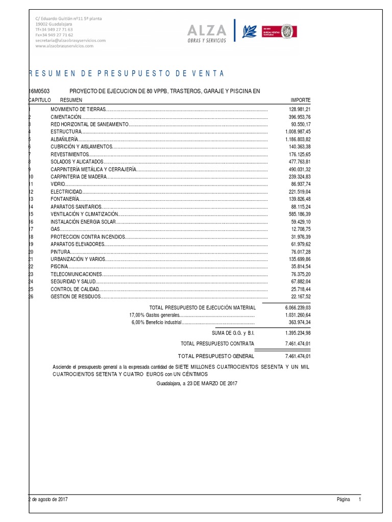 Presupuesto Pem Alza | PDF | Fundación (Ingeniería) | Hormigón