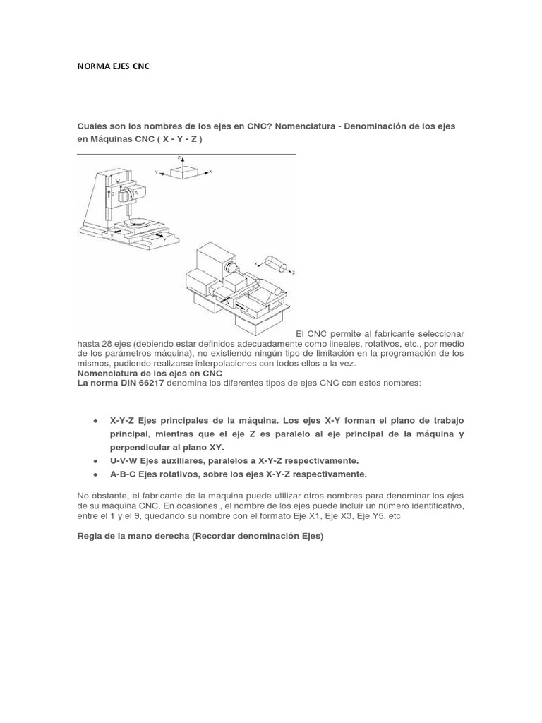 Norma Ejes CNC | PDF | Métodos y materiales de enseñanza | Tecnología