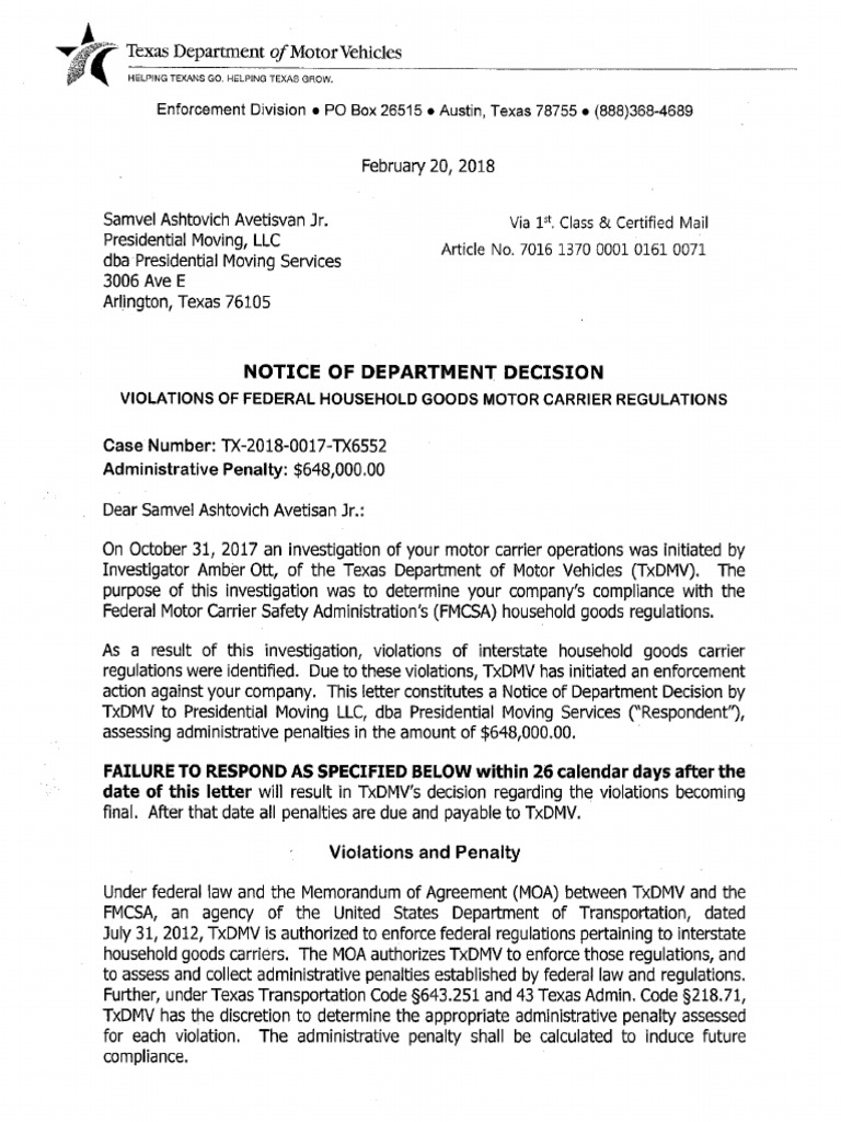 DMV Letter | PDF