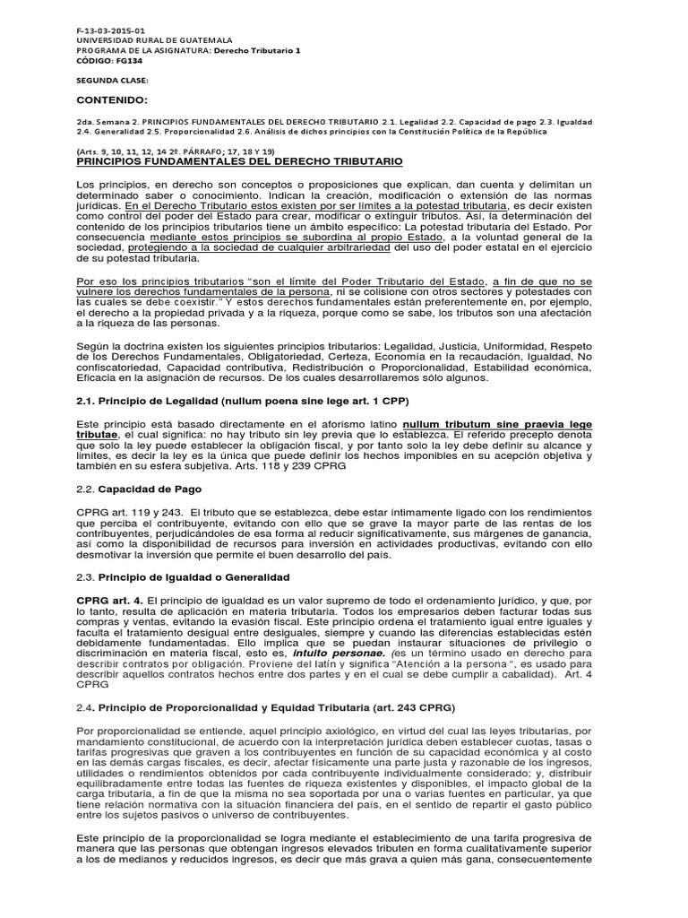 2a. Clase 17feb2018 | PDF | Impuestos | Justicia