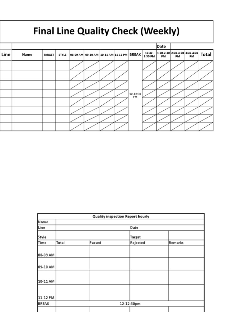 Final Line Quality Check (Weekly) | PDF | Business