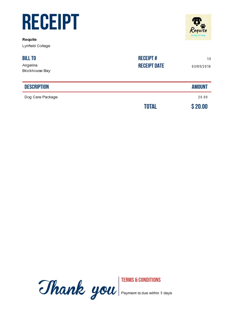 Receipt: Thank You | PDF