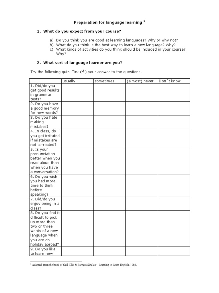 Preparation For Language Learning | PDF | Language Acquisition | Learning
