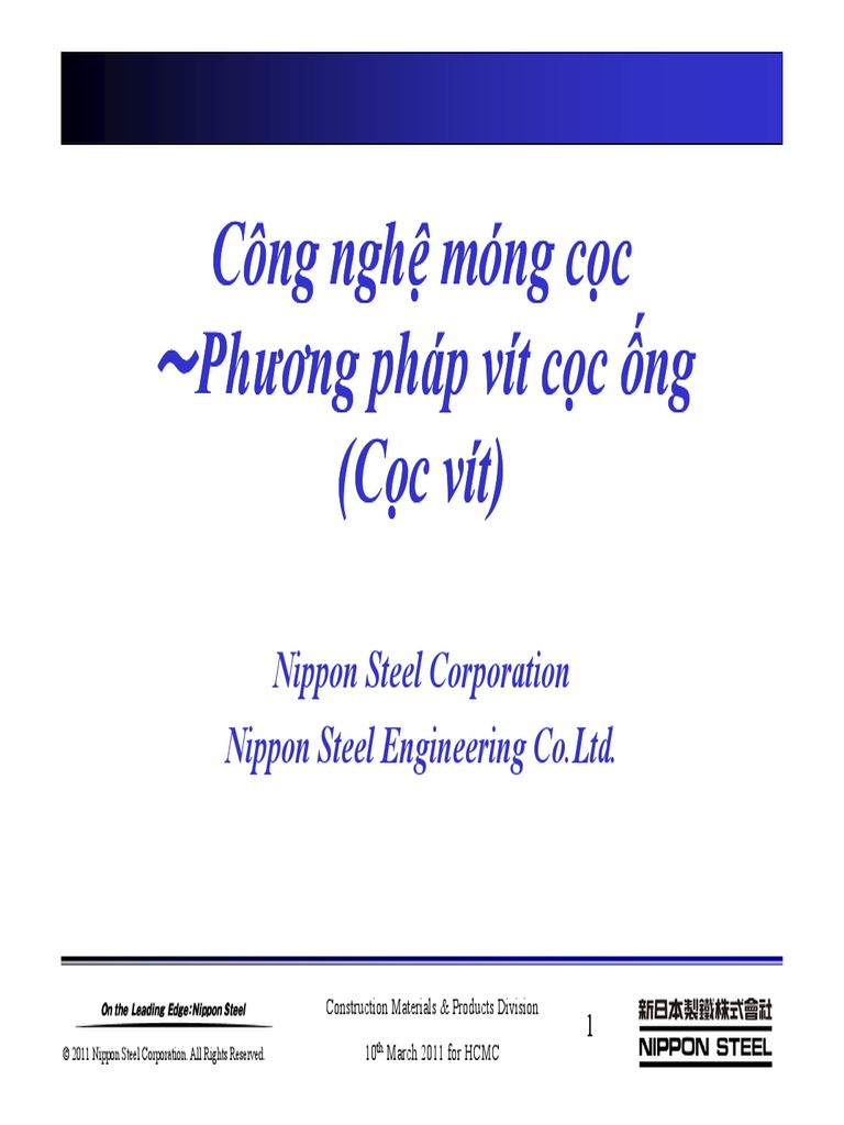 Cong Nghe Mong Coc, Phuong Phap Vít Coc Ong (Coc Vit) | PDF