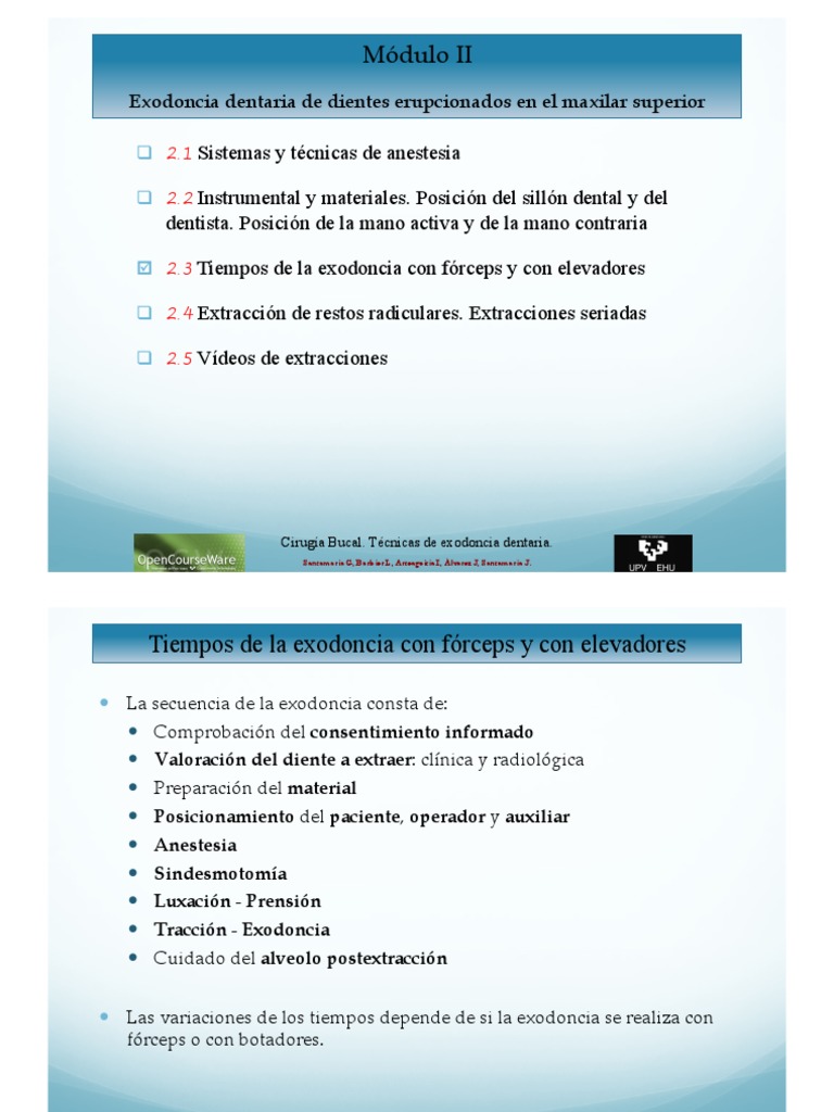 2.3 Tiempos de La Exodoncia Con Forceps y Con Elevadores | PDF | Ramas ...