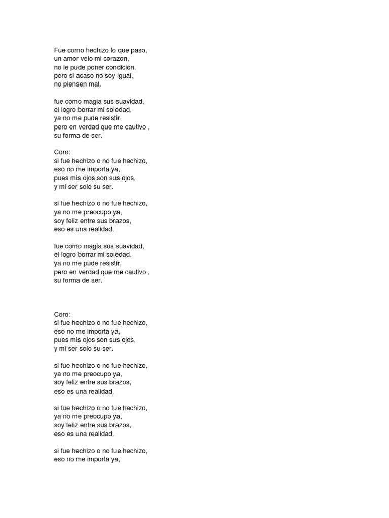 Hechizo Letra Nueva. | PDF