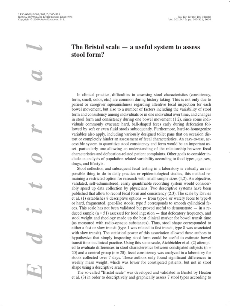 Escala Bristol | PDF | Human Feces | Gastroenterology