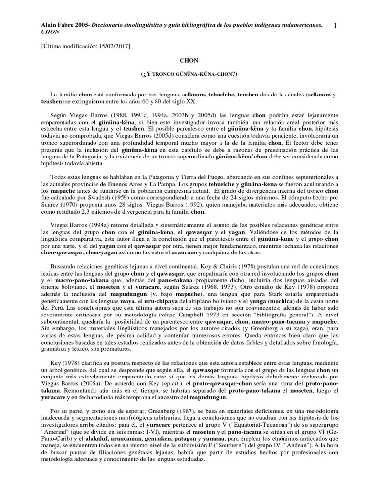 Dic Chon | PDF | Lingüística | Idiomas