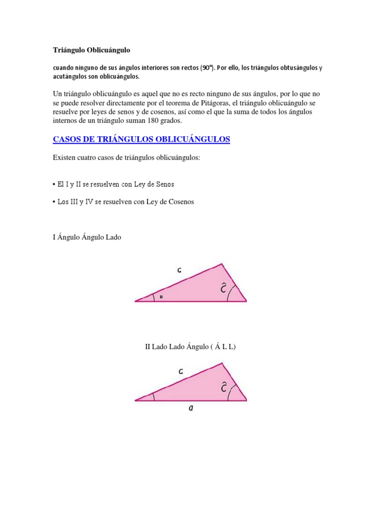 Triángulo Oblicuángulo | PDF | Triángulo | Trigonometría