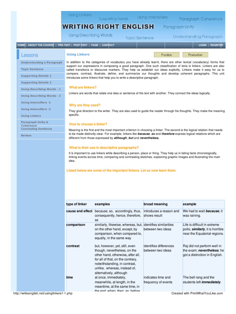 Using Linkers | PDF | Paragraph | Word